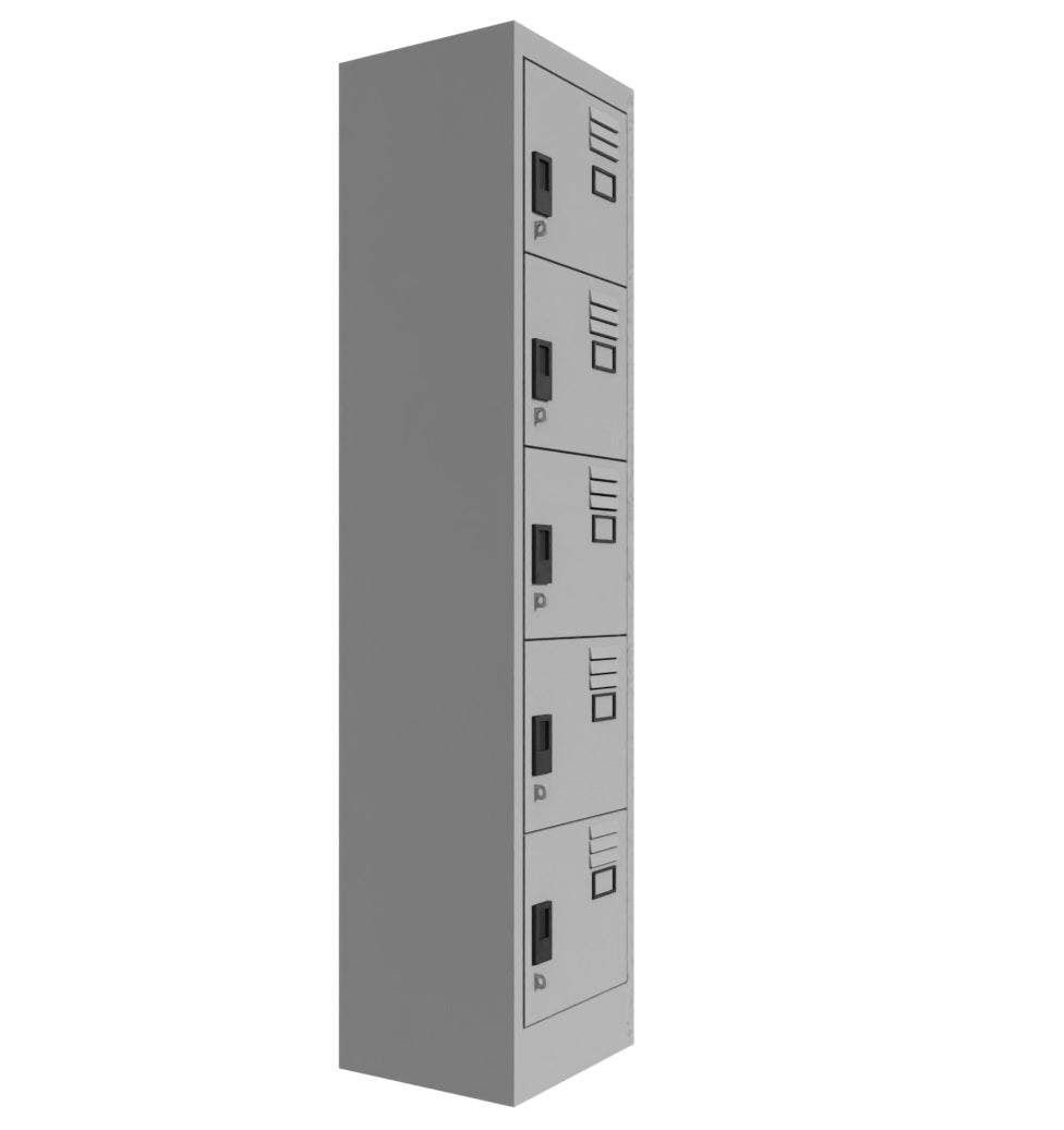 Locker Metálico de 5 Puertas con Refuerzo y Jaladeras en Polipropileno ...